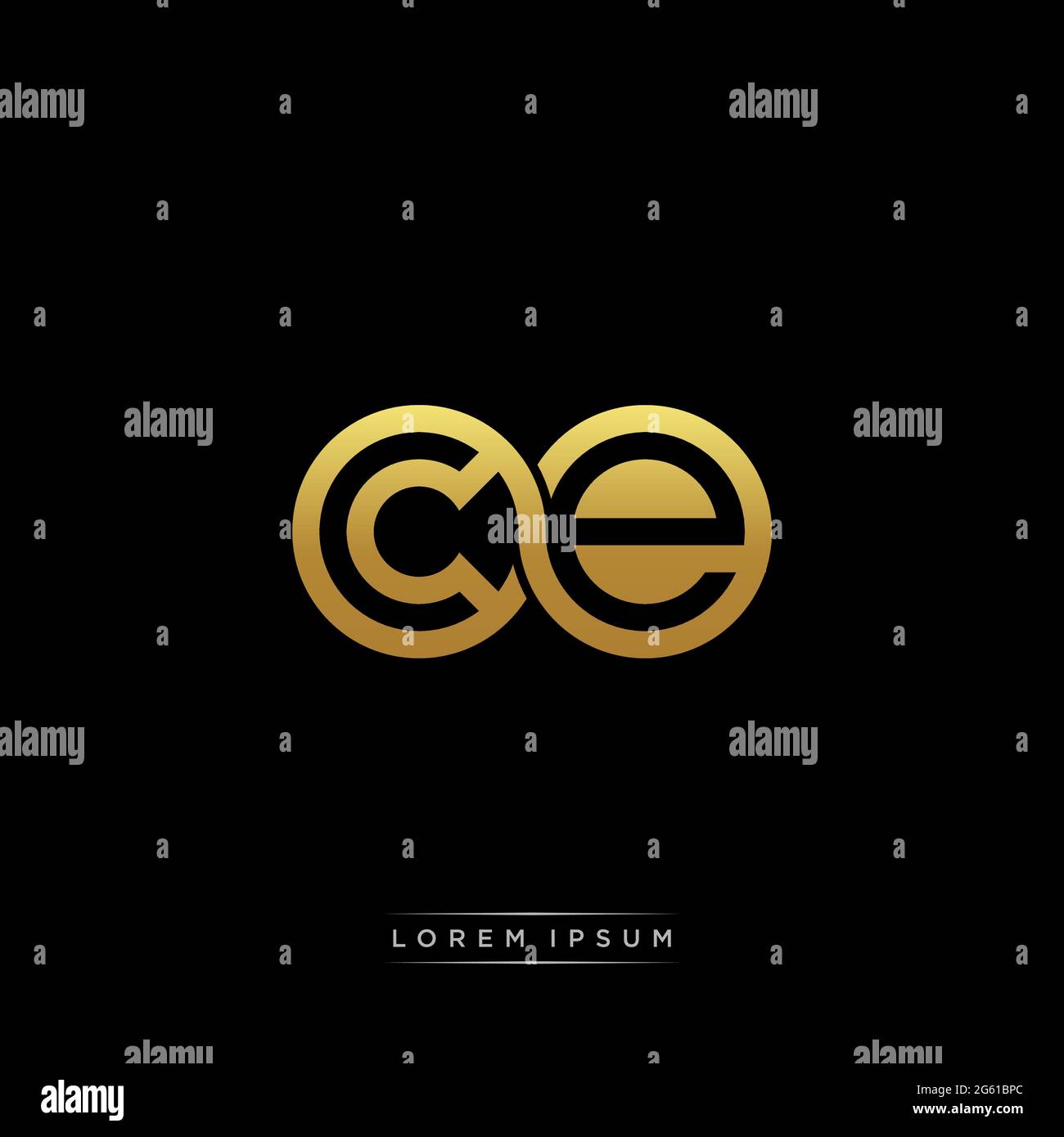 initial letter linked circle capital monogram logo modern template gold ...