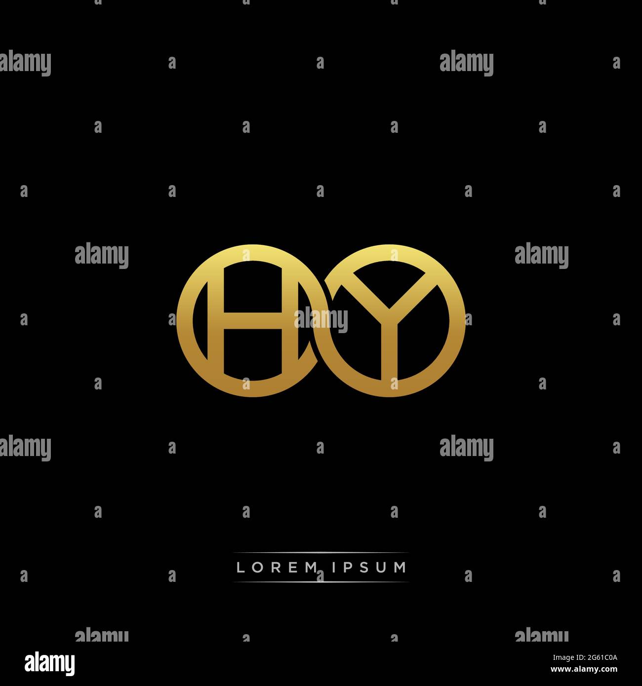 initial letter linked circle capital monogram logo modern template gold ...