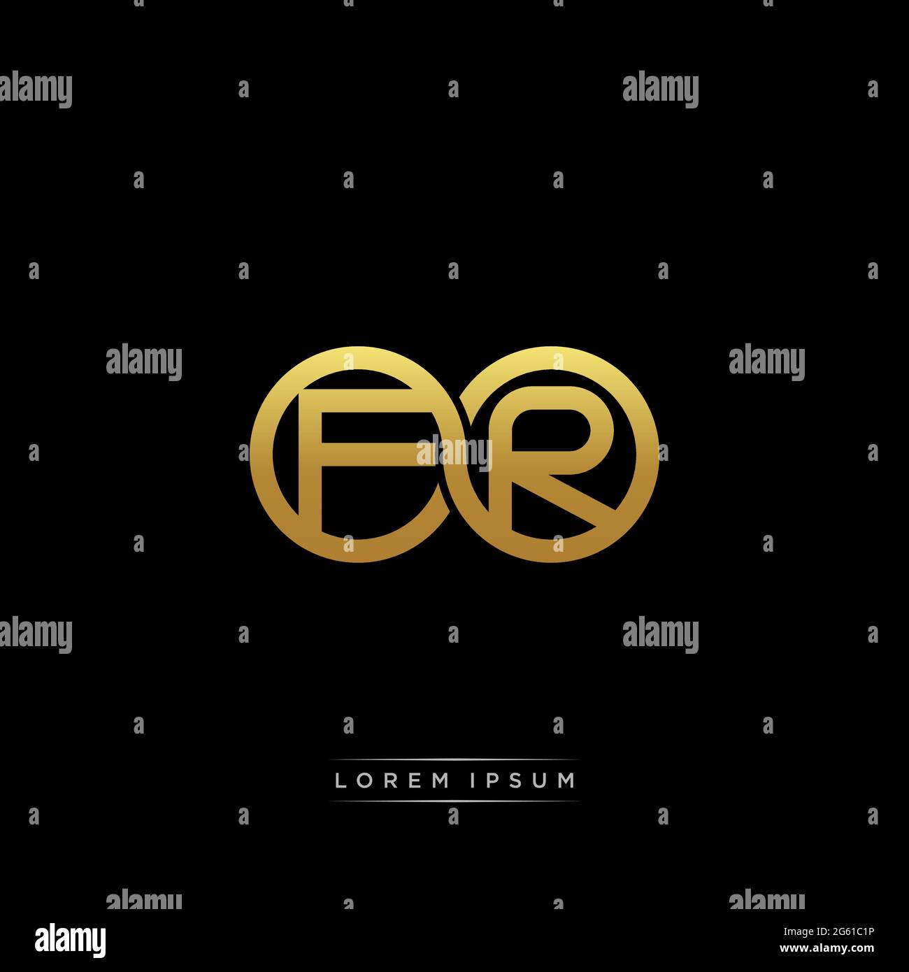 initial letter linked circle capital monogram logo modern template gold ...