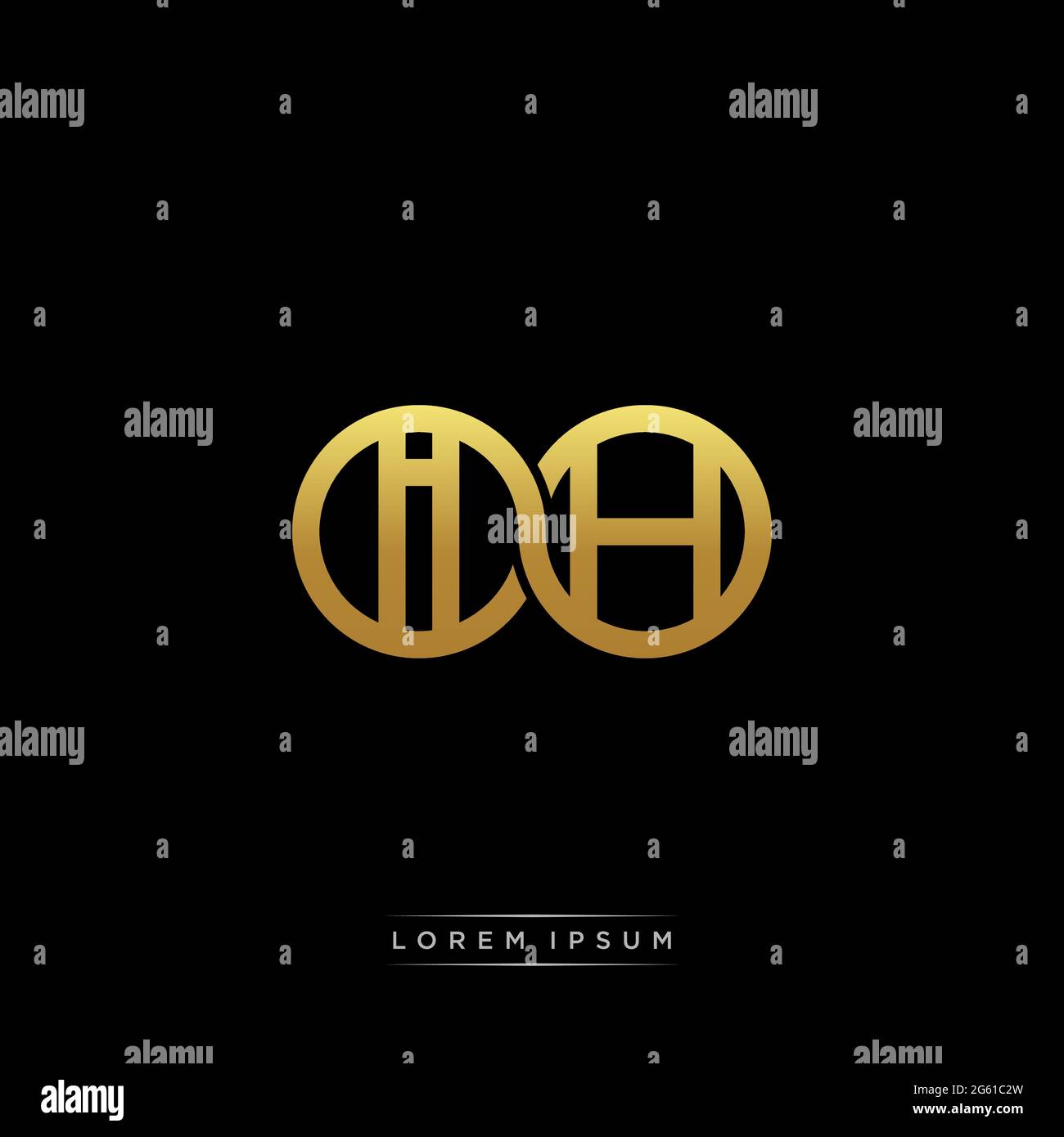 initial letter linked circle capital monogram logo modern template gold ...
