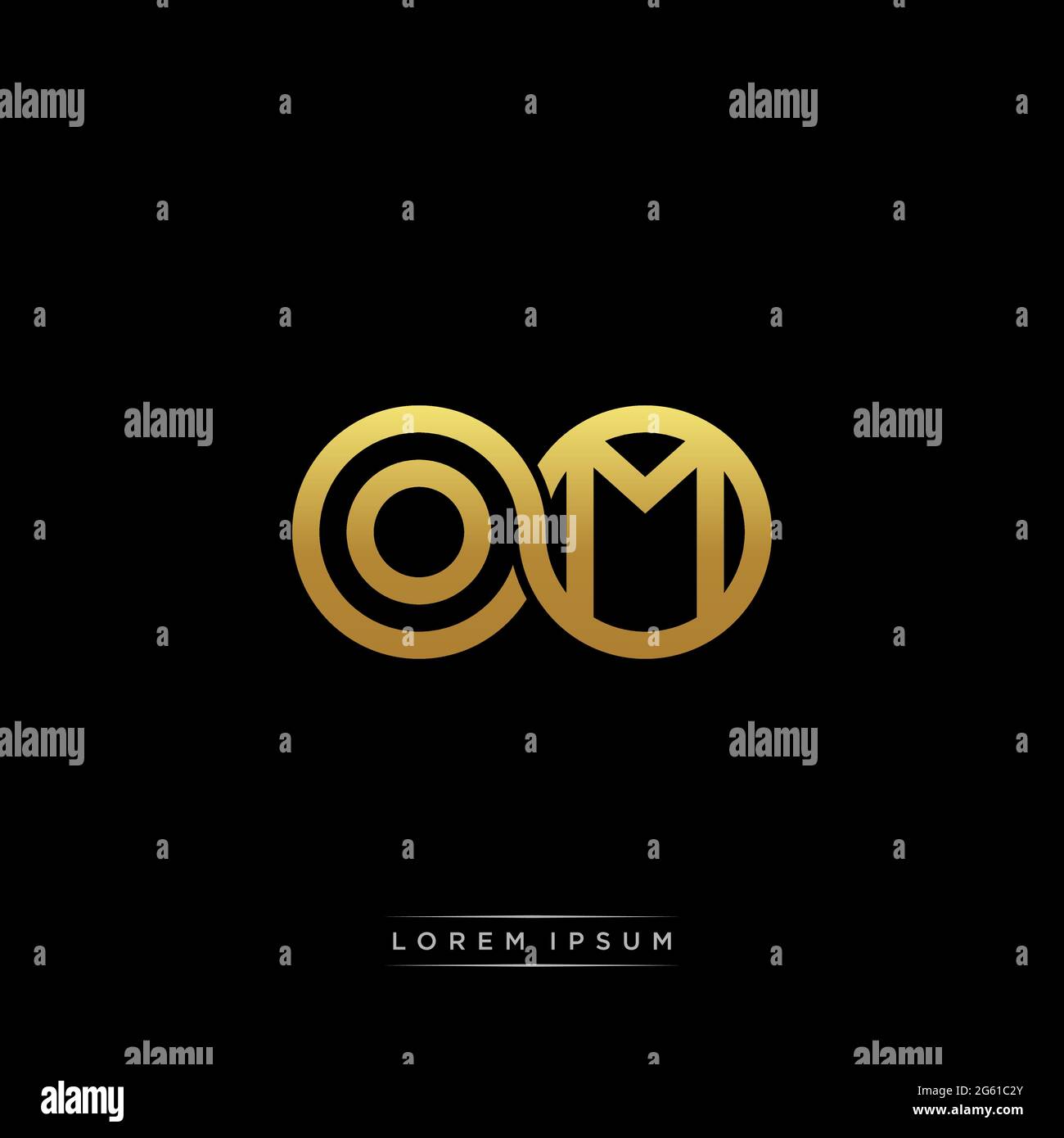 initial letter linked circle capital monogram logo modern template gold ...