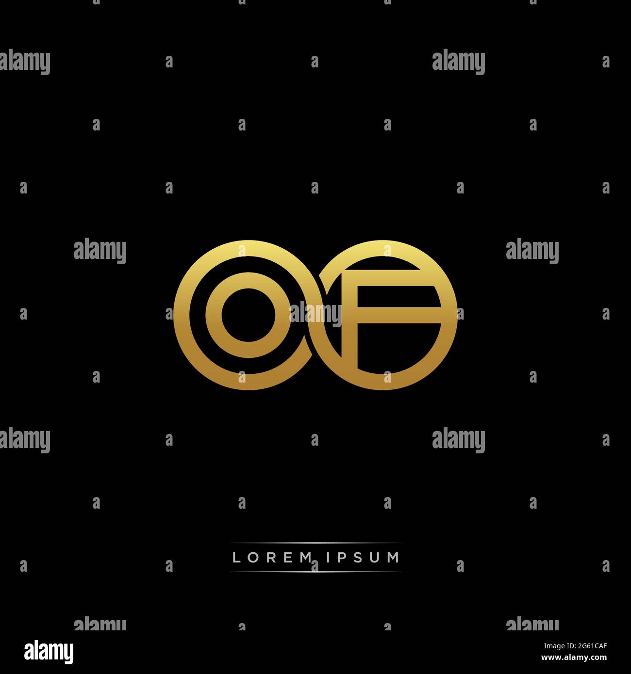 initial letter linked circle capital monogram logo modern template gold ...