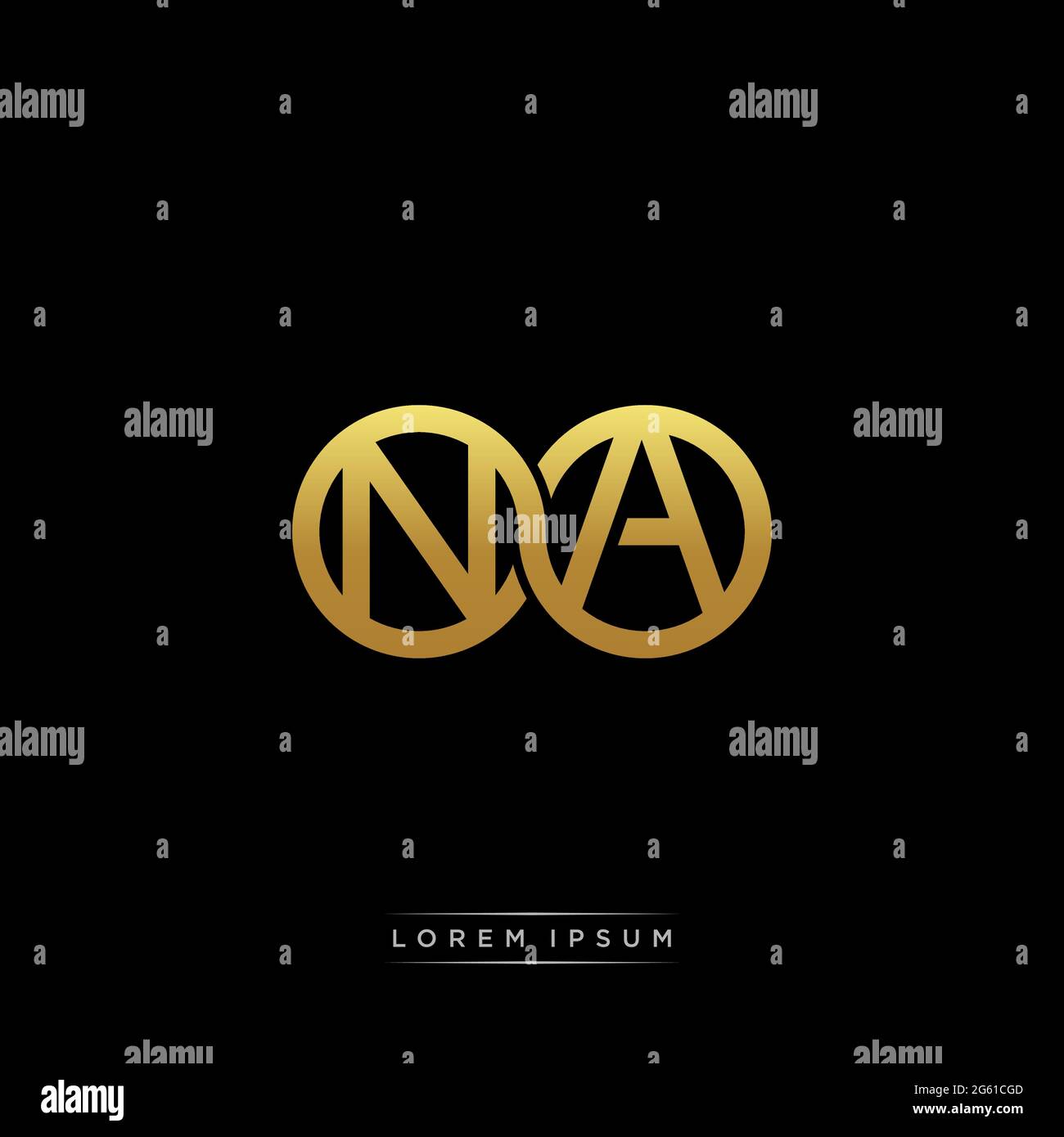 initial letter linked circle capital monogram logo modern template gold ...