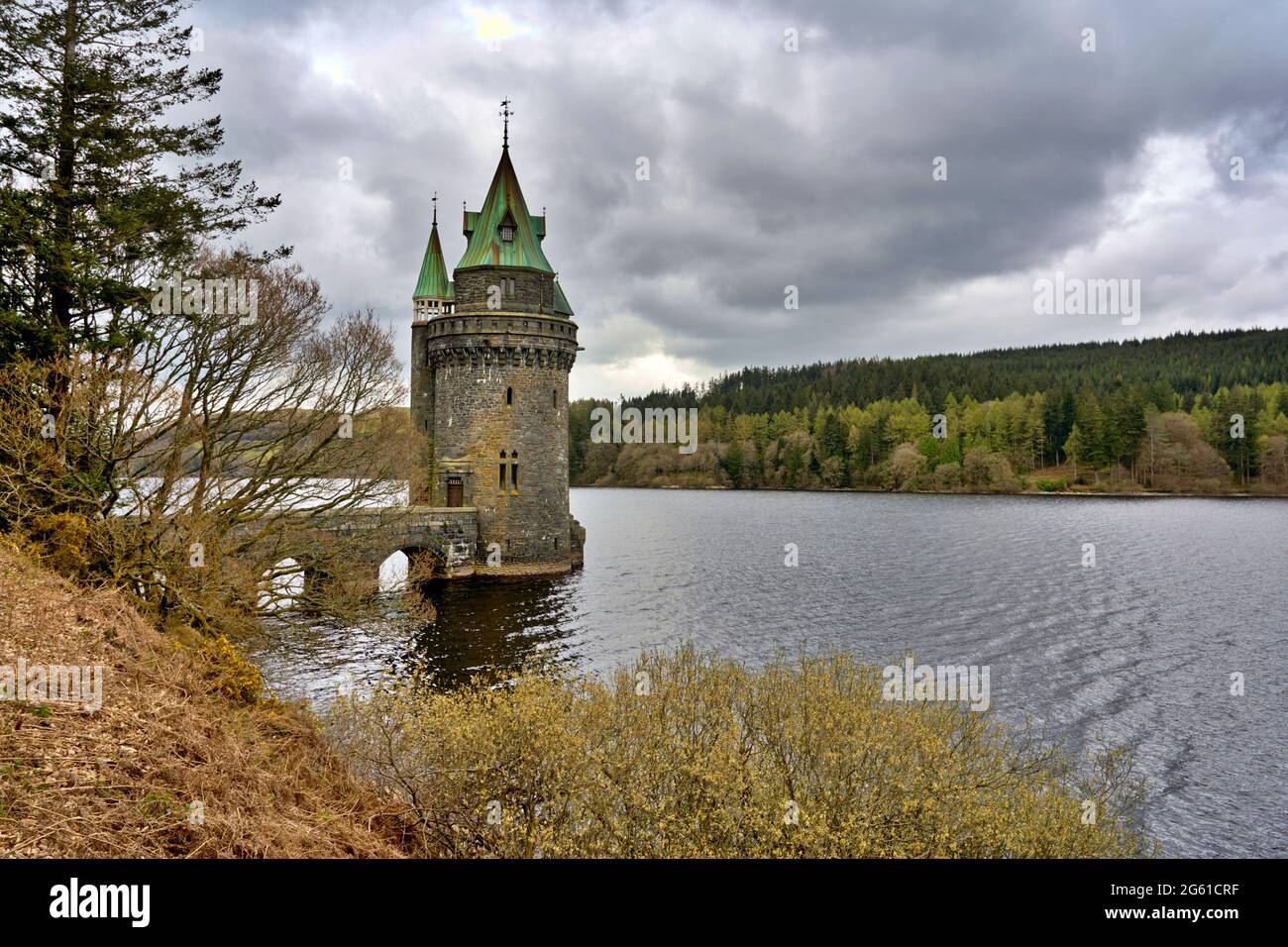 Ornate Straining Tower on Lake Vyrnwy, Oswestry in Wales Stock Photo ...