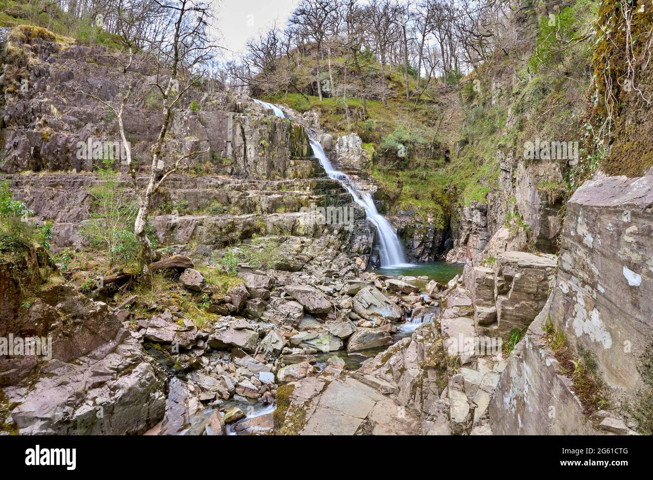 Pistyll Y Cain Waterfall in Gwynedd, Wales Stock Photo - Alamy