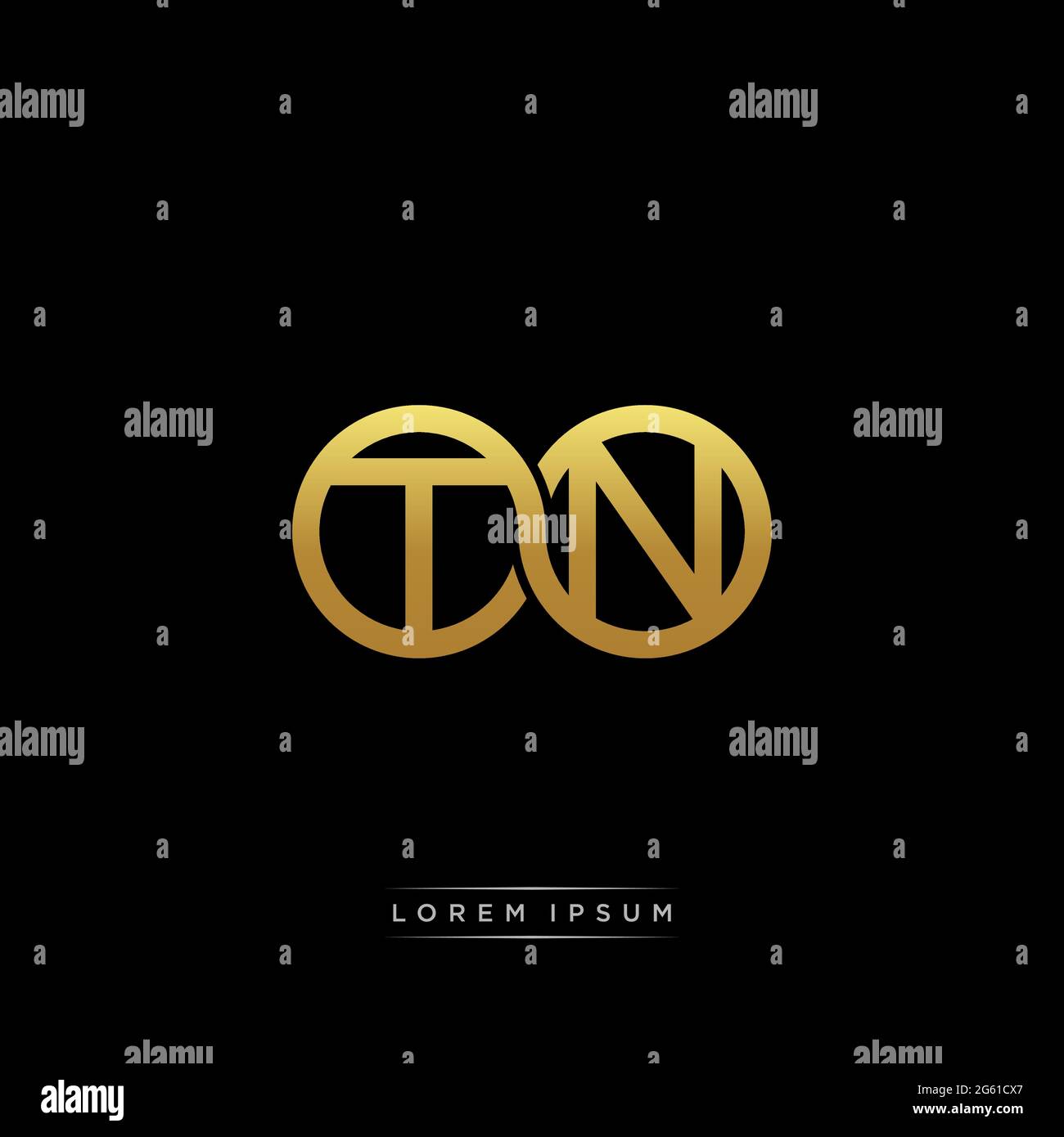 initial letter linked circle capital monogram logo modern template gold ...