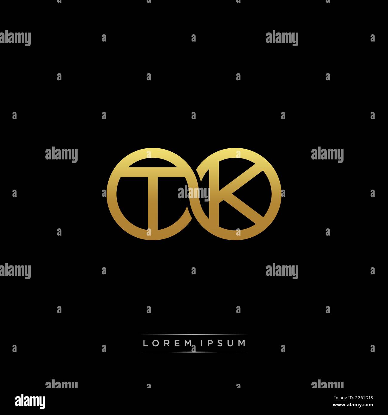 initial letter linked circle capital monogram logo modern template gold ...