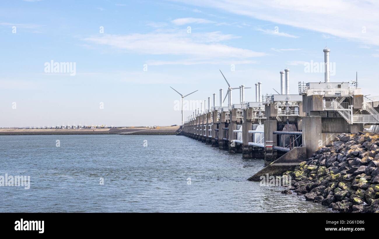 Delta Works, protect a large area of land around the Rhine-Meuse ...