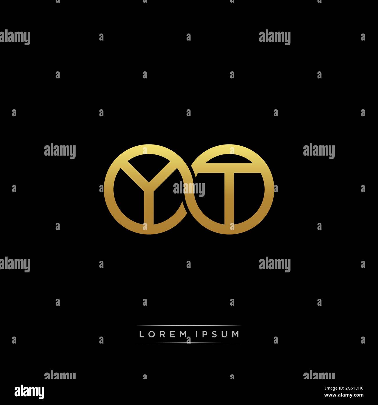 initial letter linked circle capital monogram logo modern template gold ...