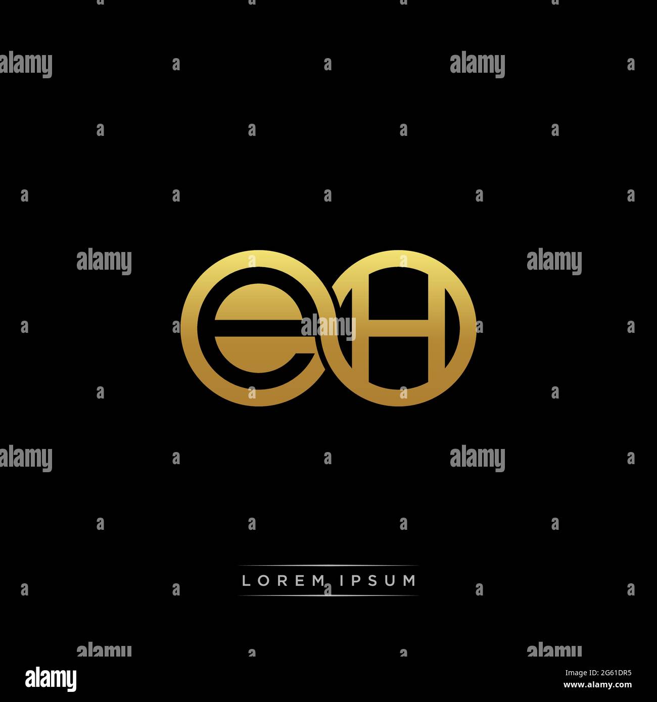 initial letter linked circle capital monogram logo modern template gold ...