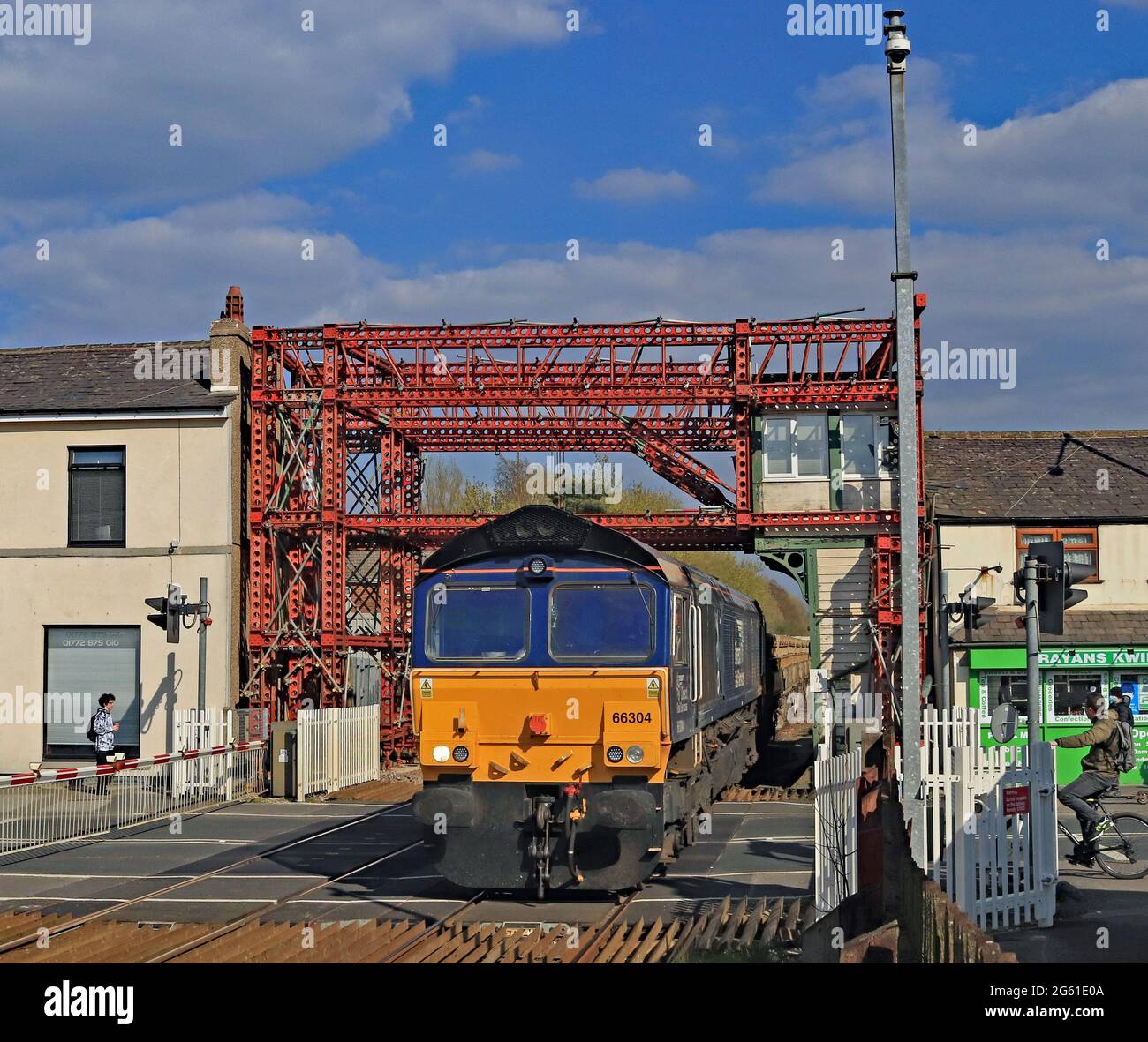 A Network Rail engineers train from Carlisle to Crewe passes Bamber ...