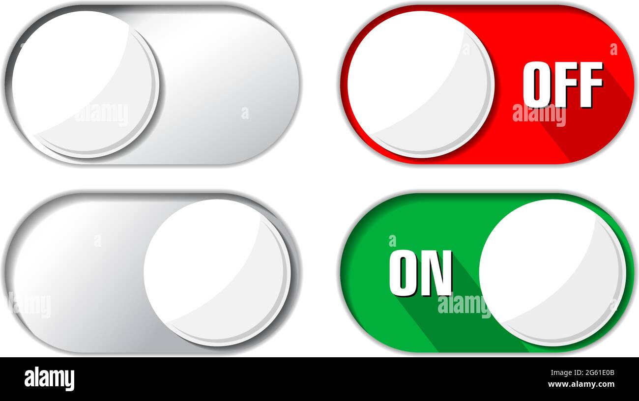 On and Off switch buttons. Vector on transparent background with ...