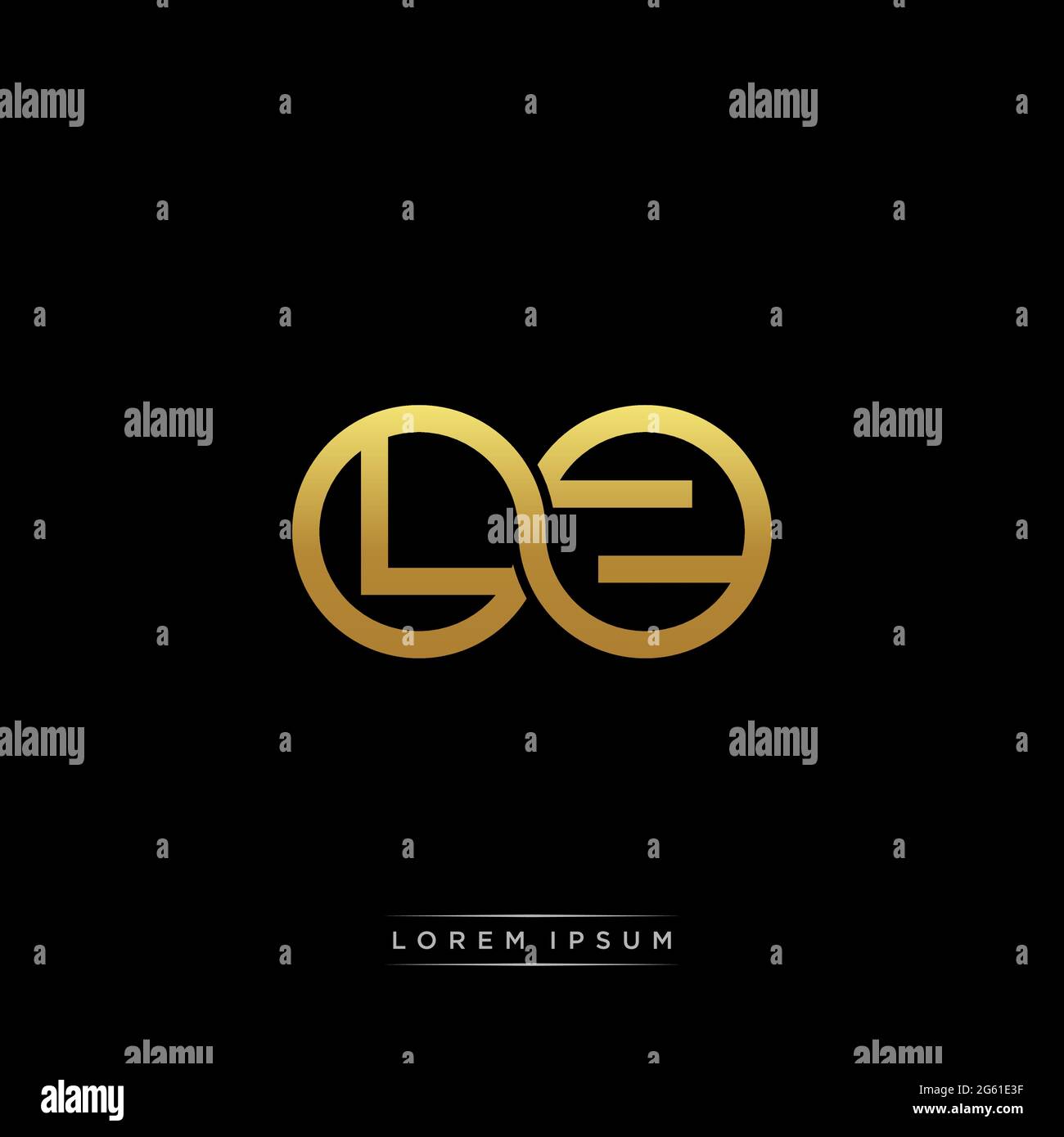 initial letter linked circle capital monogram logo modern template gold ...