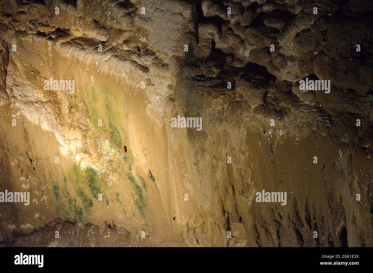 Wet cavern walls in Aillwee caves in County Clare Ireland Stock Photo ...