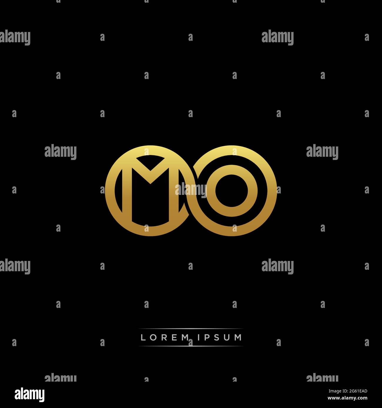 initial letter linked circle capital monogram logo modern template gold ...