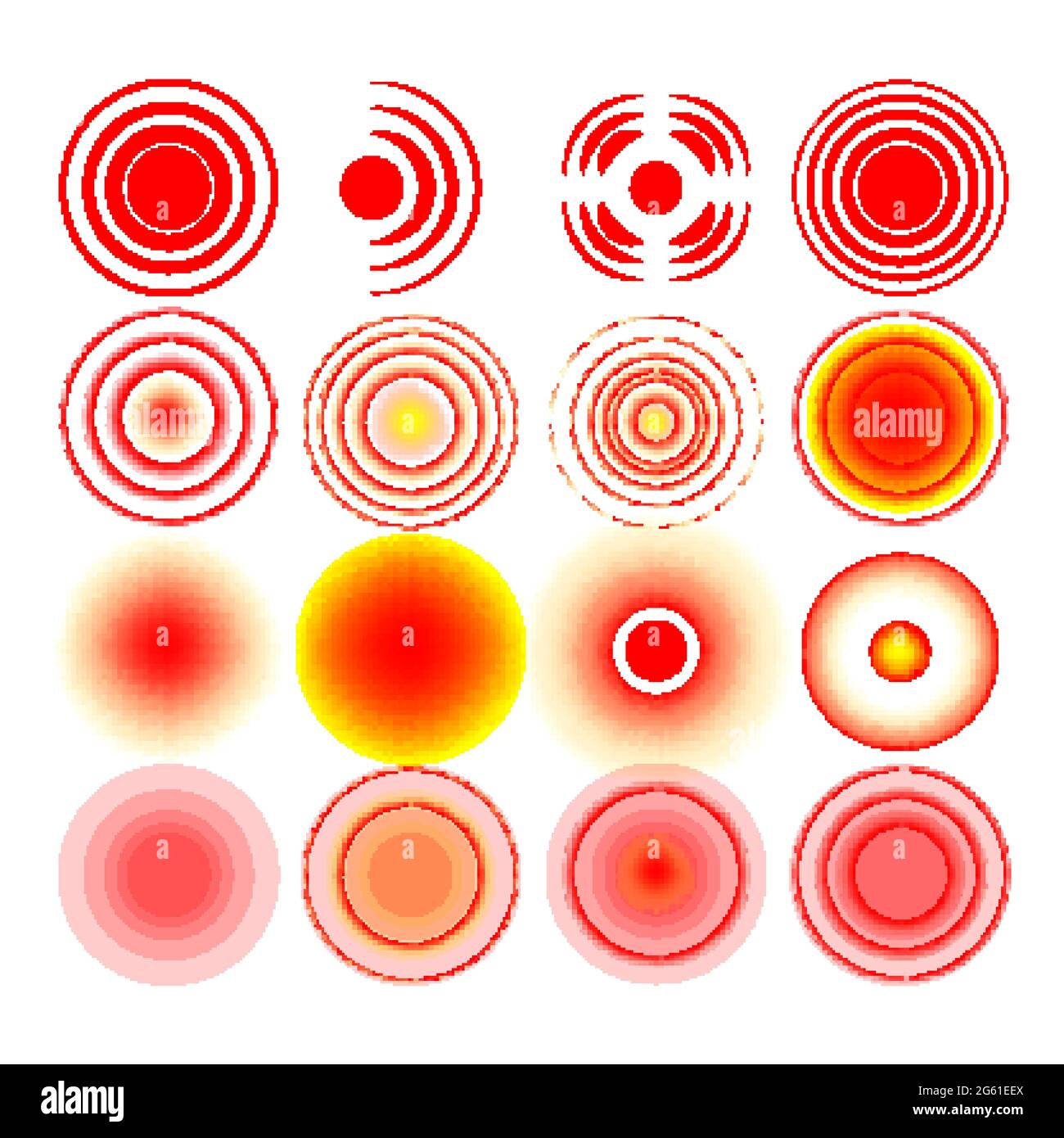Throat Pain Circle Or Localization Mark Set Vector Stock Vector Image ...