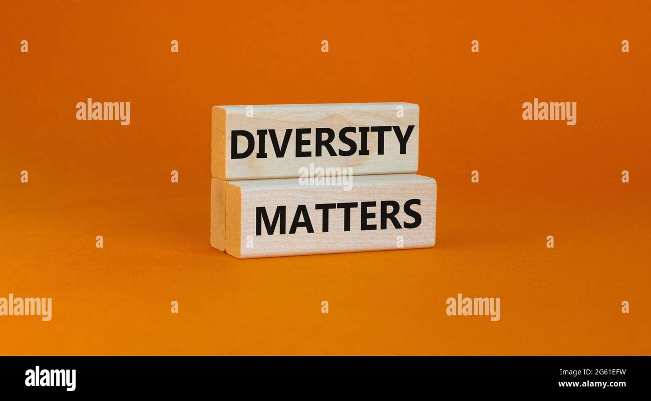 Diversity matters symbol. Wooden blocks with words 'Diversity matters ...