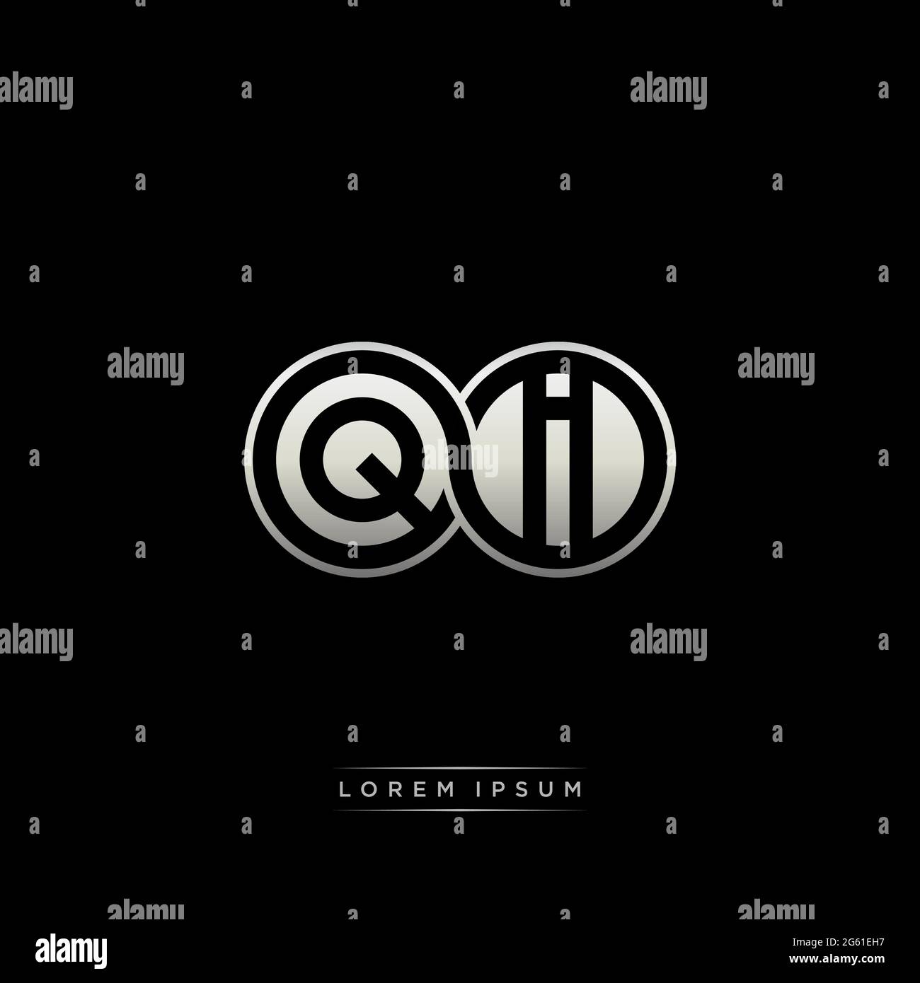 Initial letter linked circle capital monogram logo modern template gold color version isolated ...