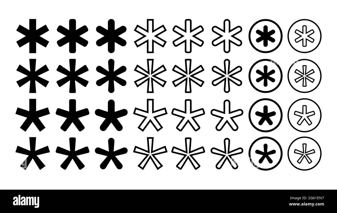 Asterisk footnote Stock Vector Images - Alamy