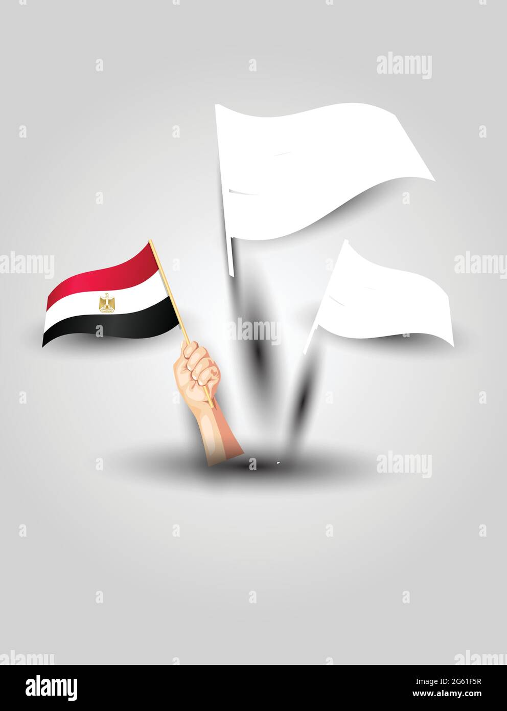 happy independence day Egypt. hands holding with Egypt flag. vector illustration design Stock ...