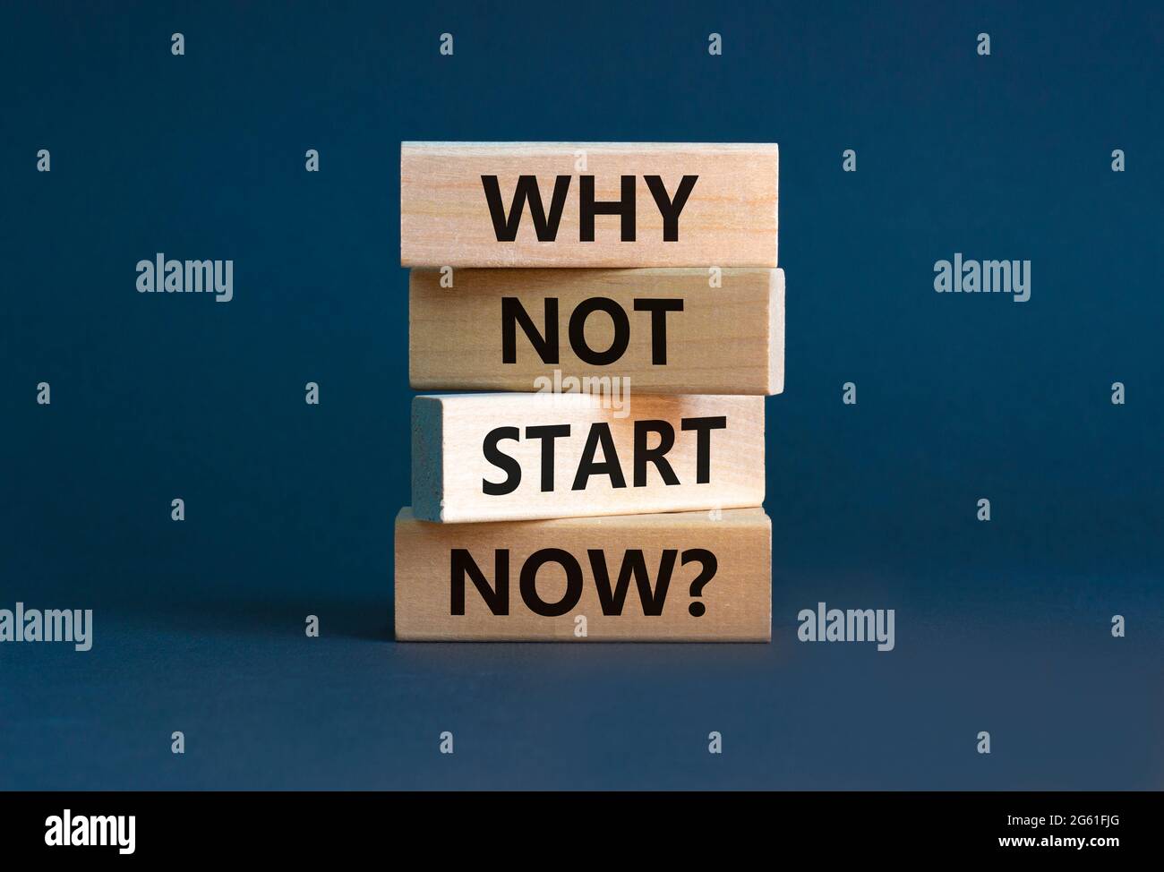 Why not start now symbol. Wooden blocks with words 'Why not start now ...