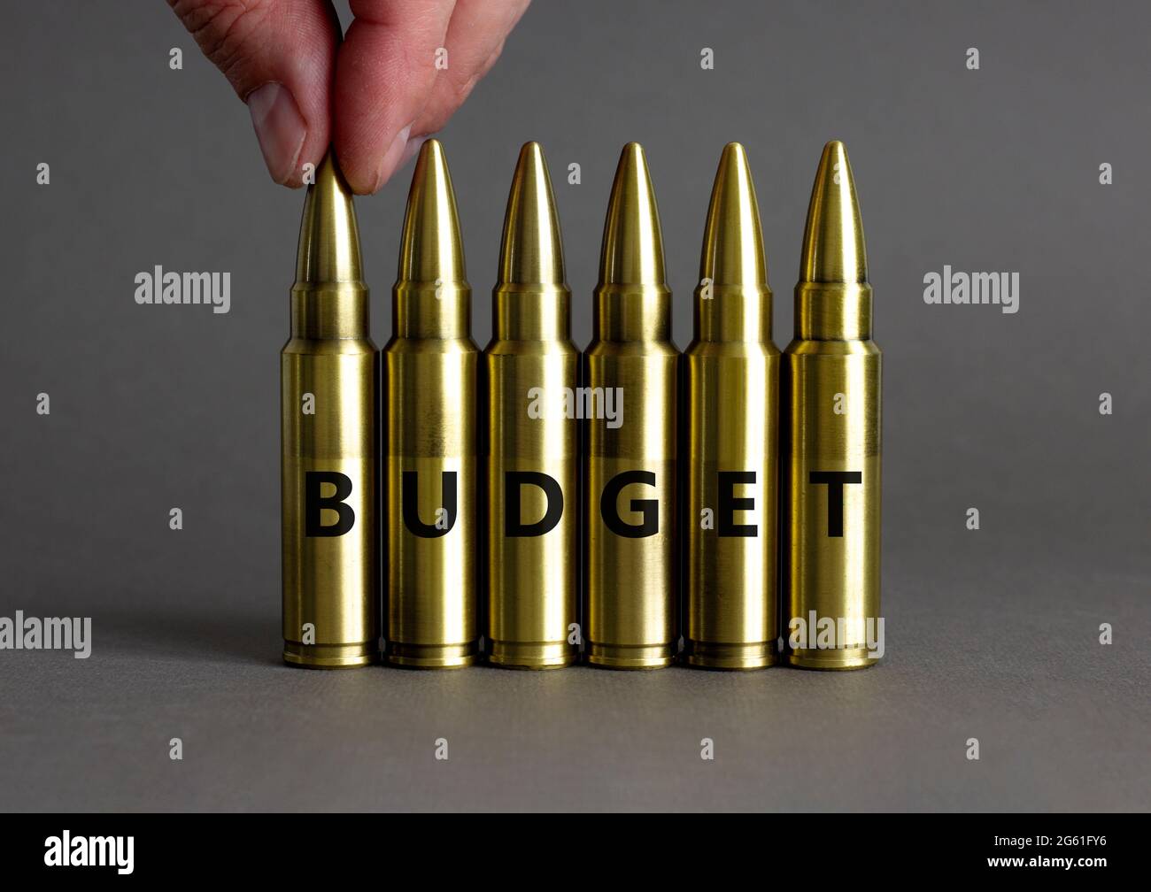 Budget symbol. Ammunitions imitation with the word BUDGET. Beautiful ...