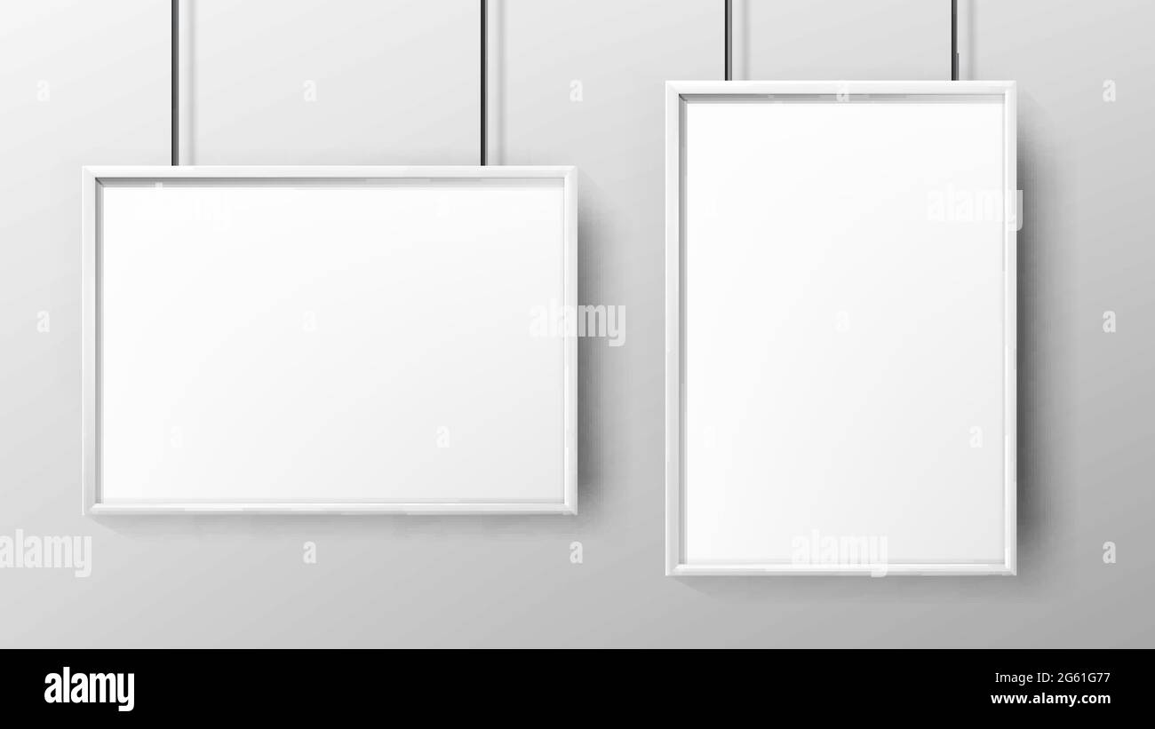 Posters Blank Promo Paper With Frame Set Vector Stock Vector Image ...