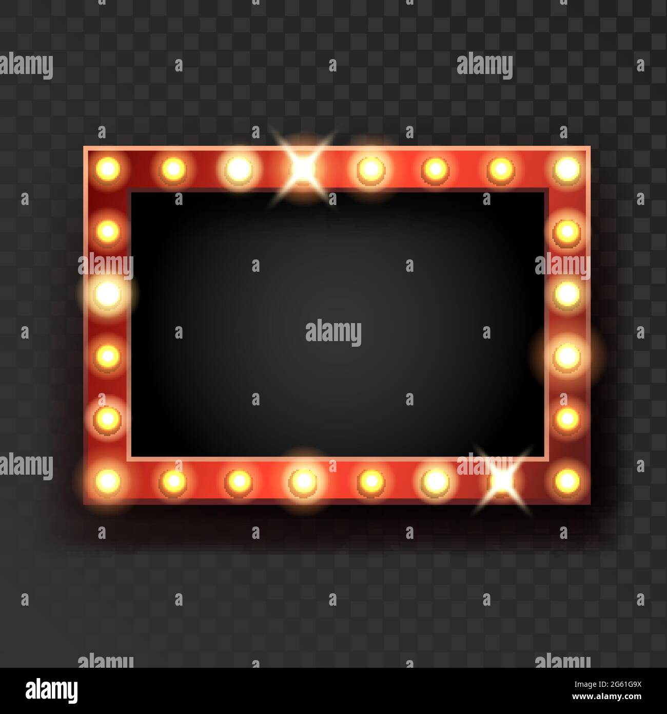 Broadway Sign With Lighting Lamps On Frame Vector Stock Vector Image ...
