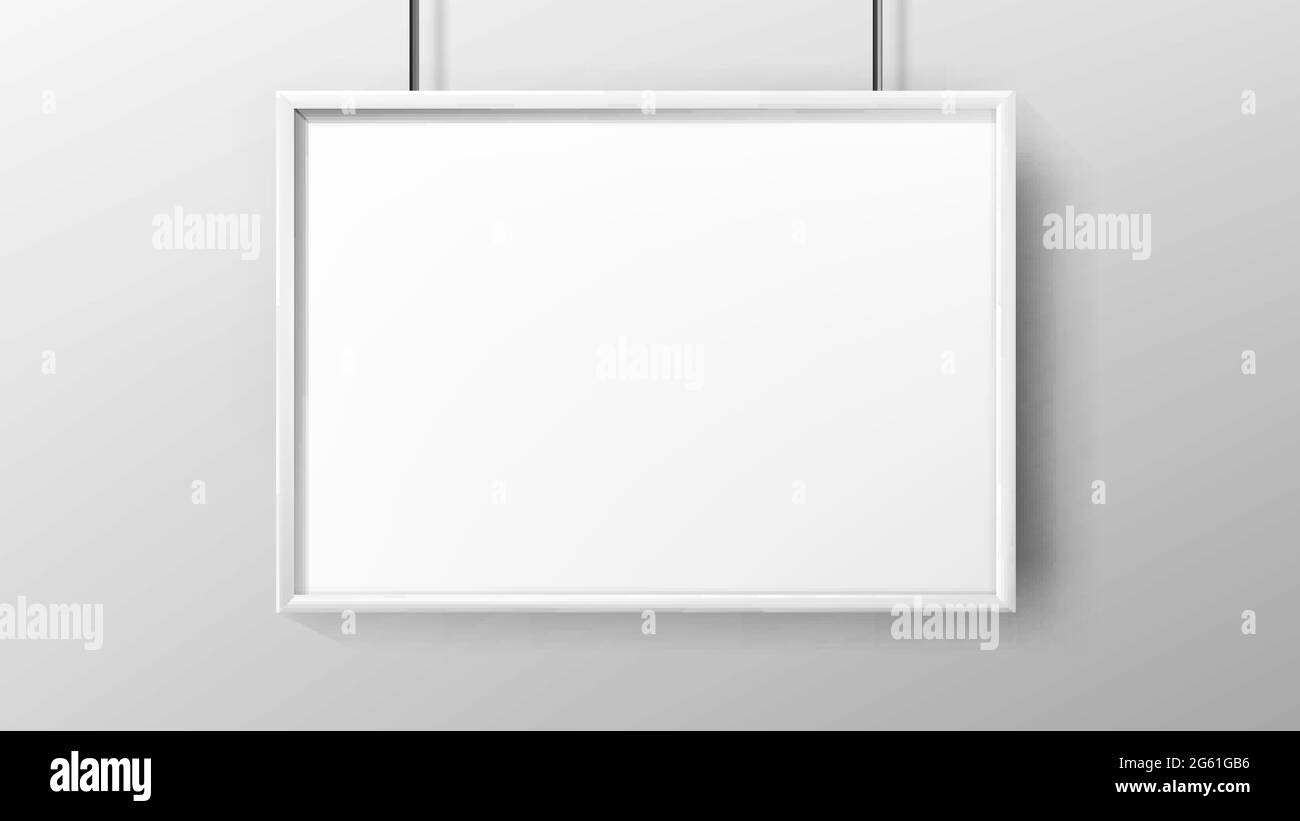 Poster Blank Advertisement Paper With Frame Vector Stock Vector Image ...