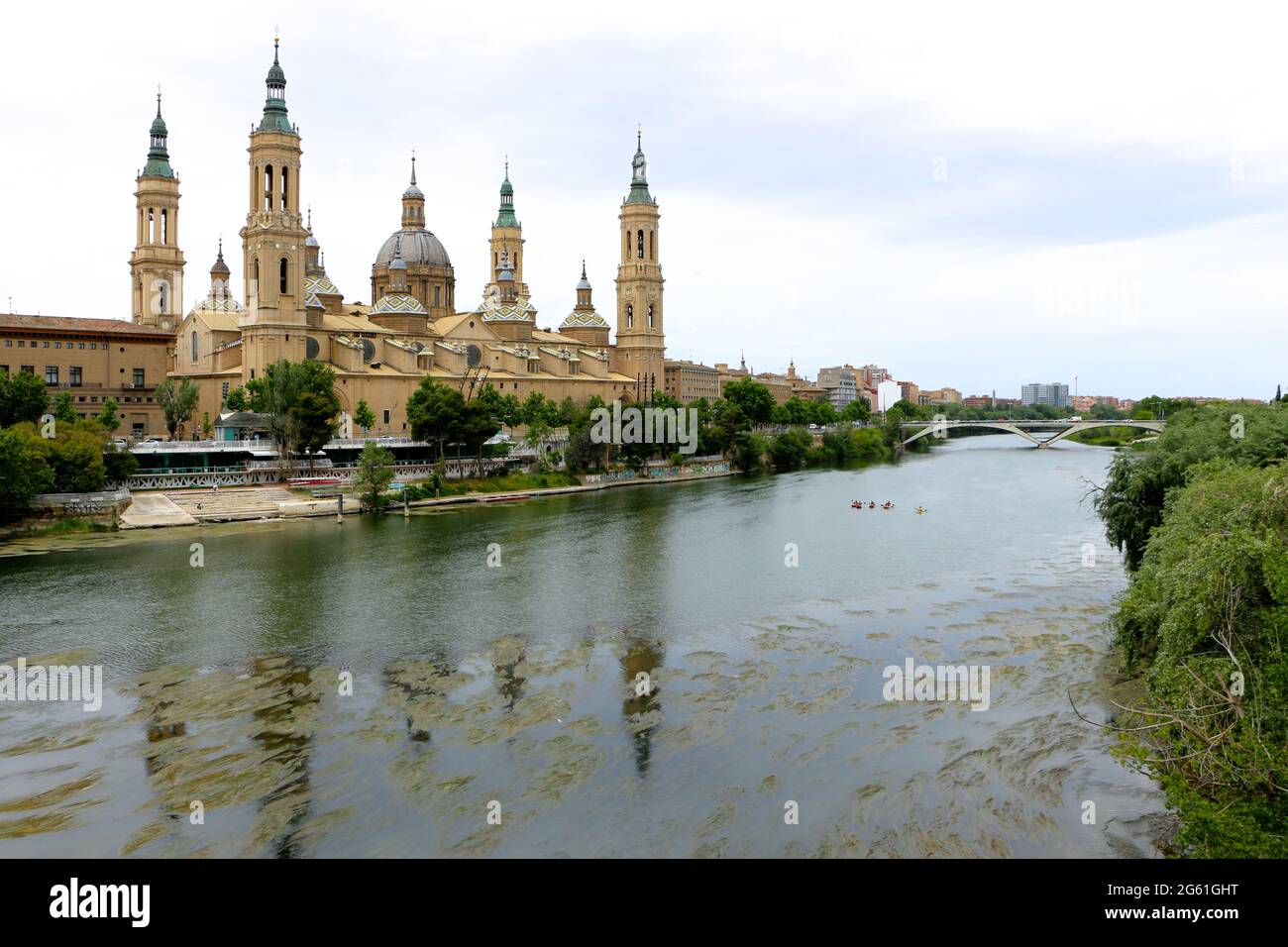View of the Cathedral-Basilica of Our Lady of the Pillar Zaragoza ...