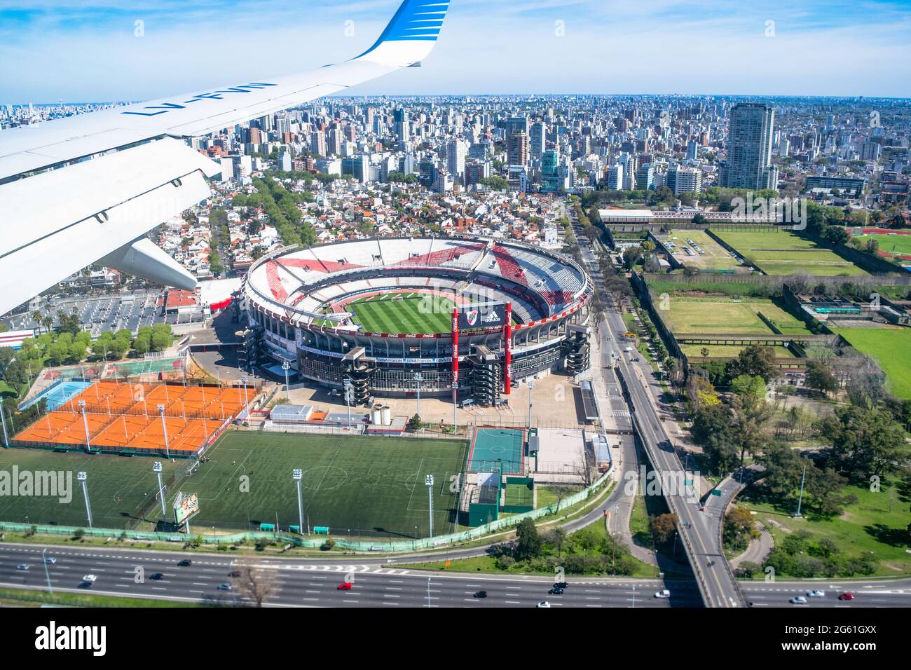 Aerial view of "The Monumental" stadium, where plays River Plate, a ...
