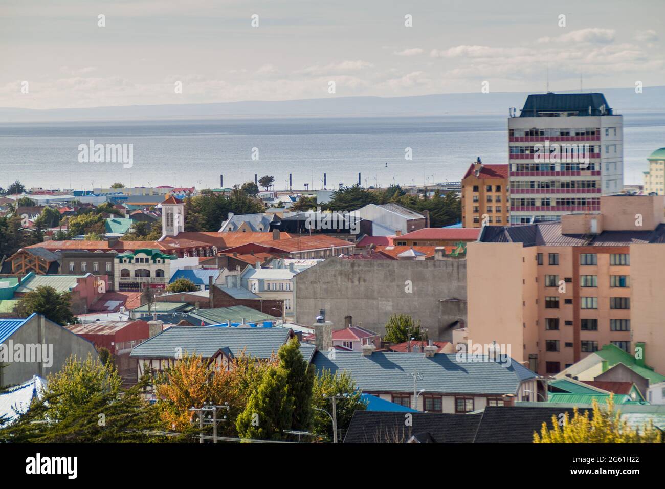 Aerial view of Punta Arenas, Chile Stock Photo - Alamy