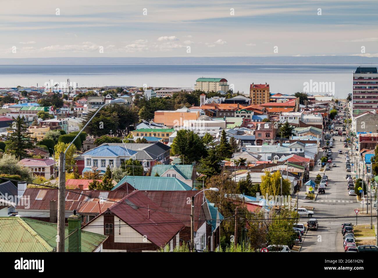 Aerial view of Punta Arenas, Chile Stock Photo - Alamy