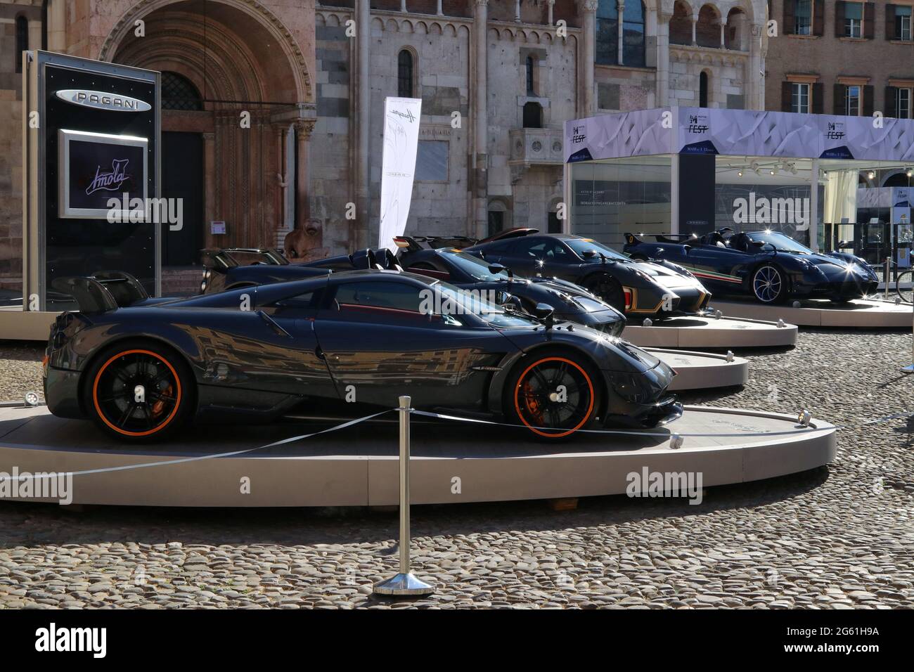 MODENA, ITALY, July 1 2021 - Motor Valley Fest exhibition, Pagani super ...