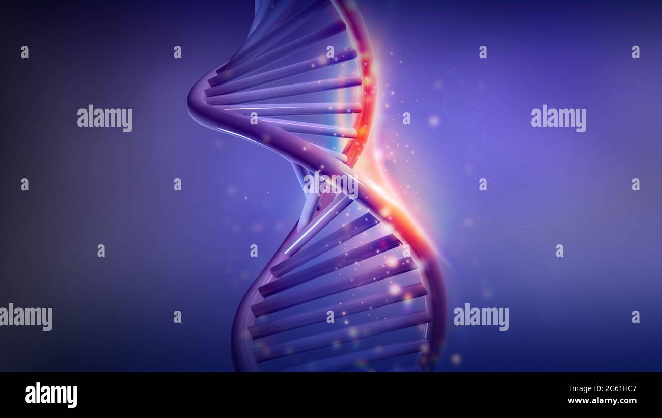 Double helix structure of abstract DNA model, 3D render Stock Photo - Alamy