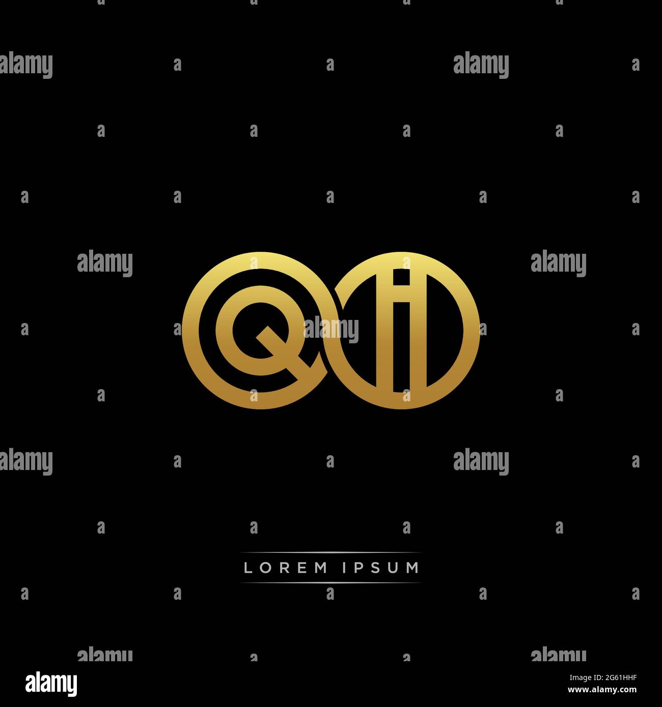 initial letter linked circle capital monogram logo modern template gold ...