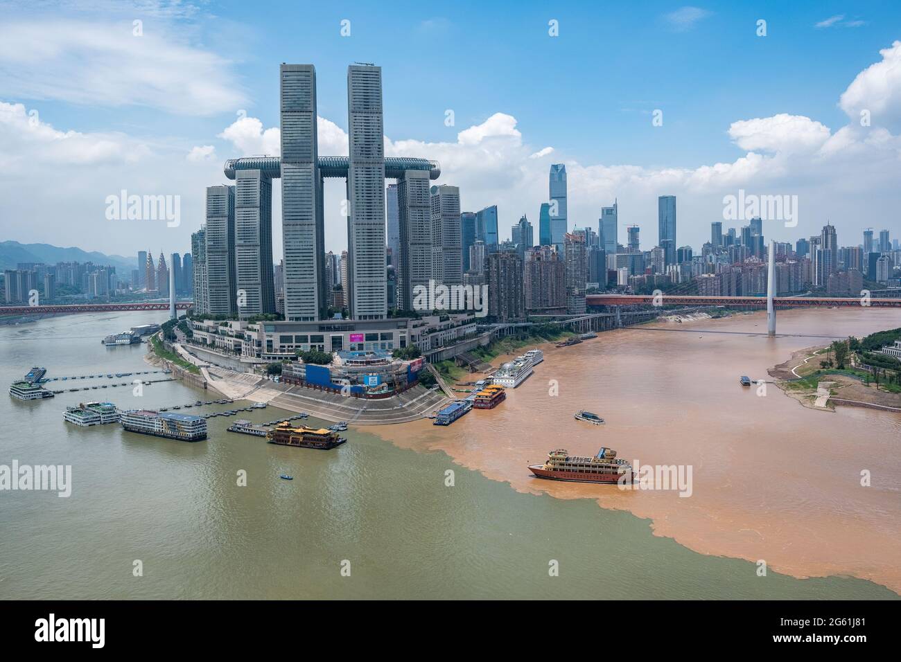Chongqing, China. 30th June, 2021. The intersectional zone of Yangtze ...