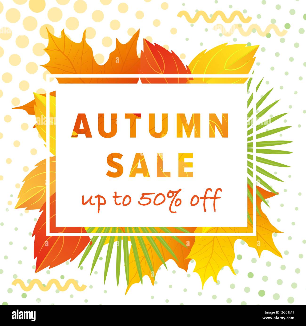 Flat leaves background autumn Stock Vector Images - Alamy