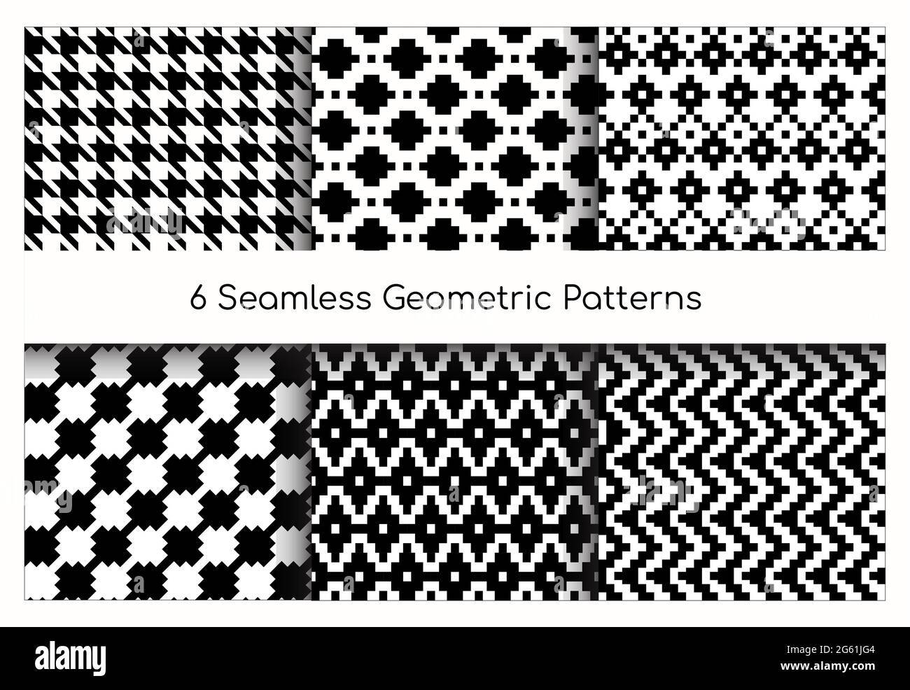 Seamless geometric pattern vector illustration set, collection of ...