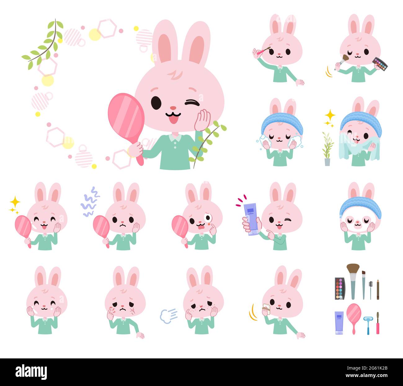 Rabbit washing face Stock Vector Images - Alamy