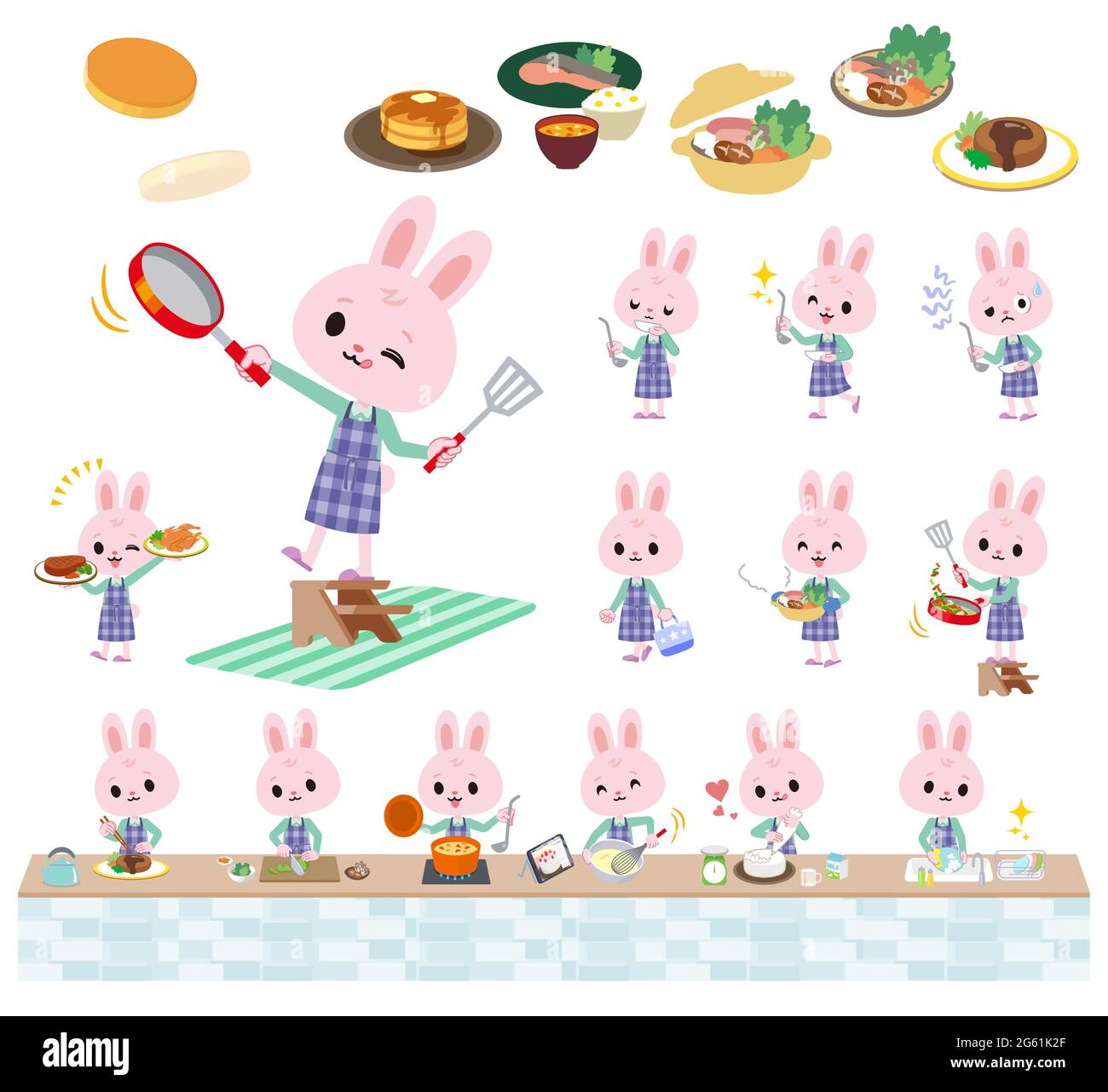 A set of Rabbit boy about cooking.It's vector art so it's easy to edit ...