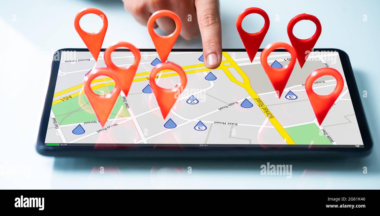 Local Map Pin Marker Search In City Stock Photo - Alamy