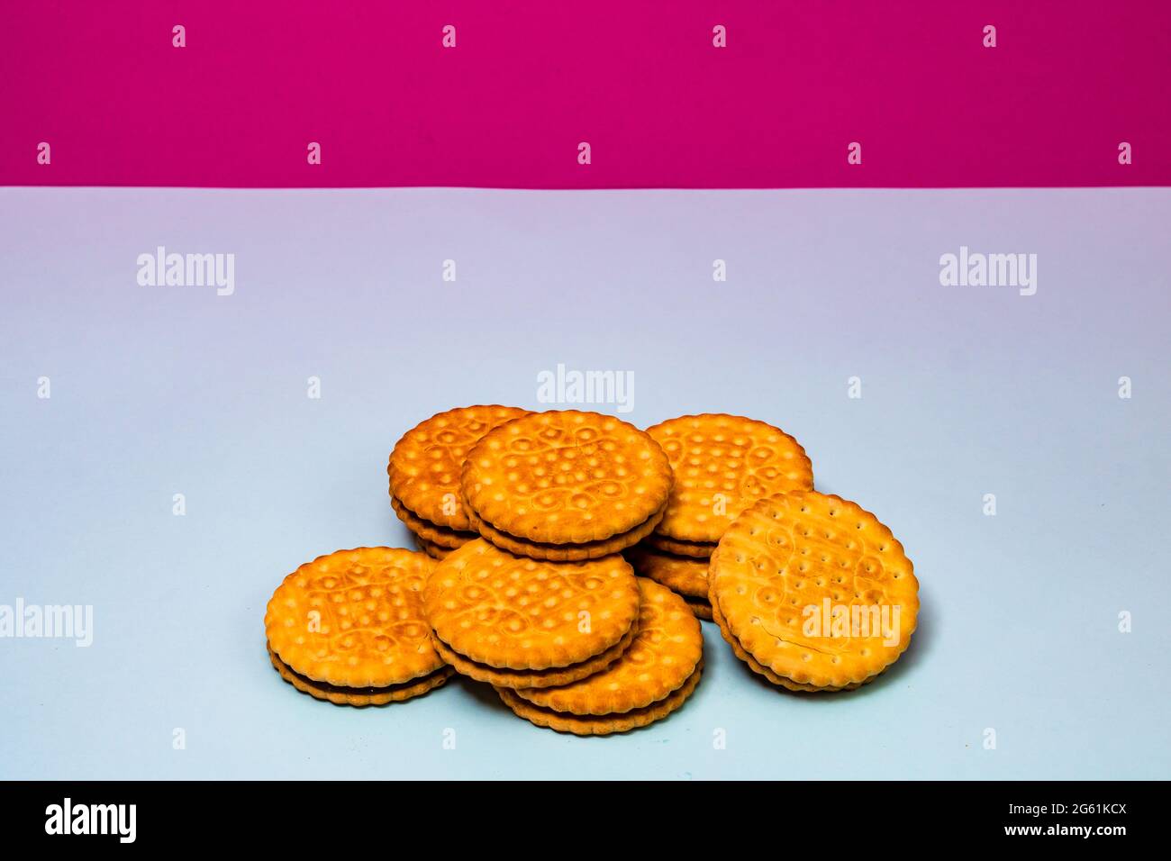 Round biscuits with chocolate cream, sandwich biscuits with chocolate ...