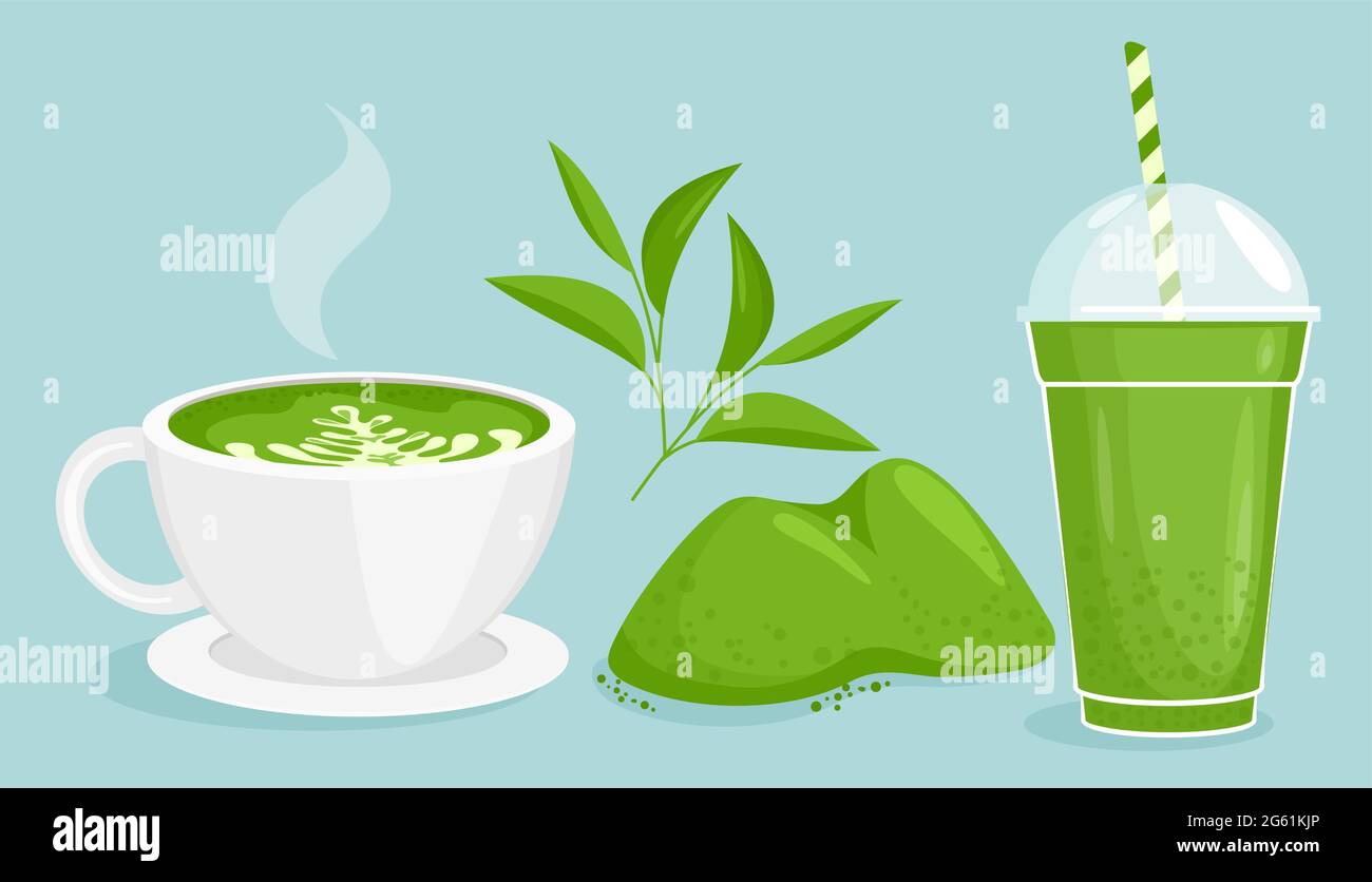 Japanese matcha latte tea Stock Vector Images - Alamy