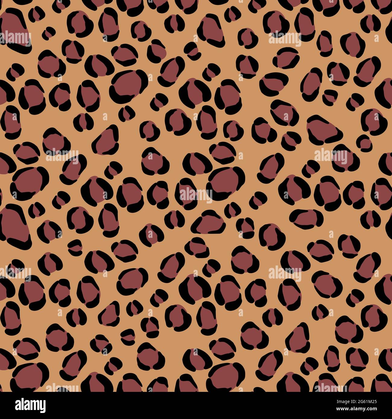 Animal seamless leopard pattern. Vector cartoon illustration Stock ...