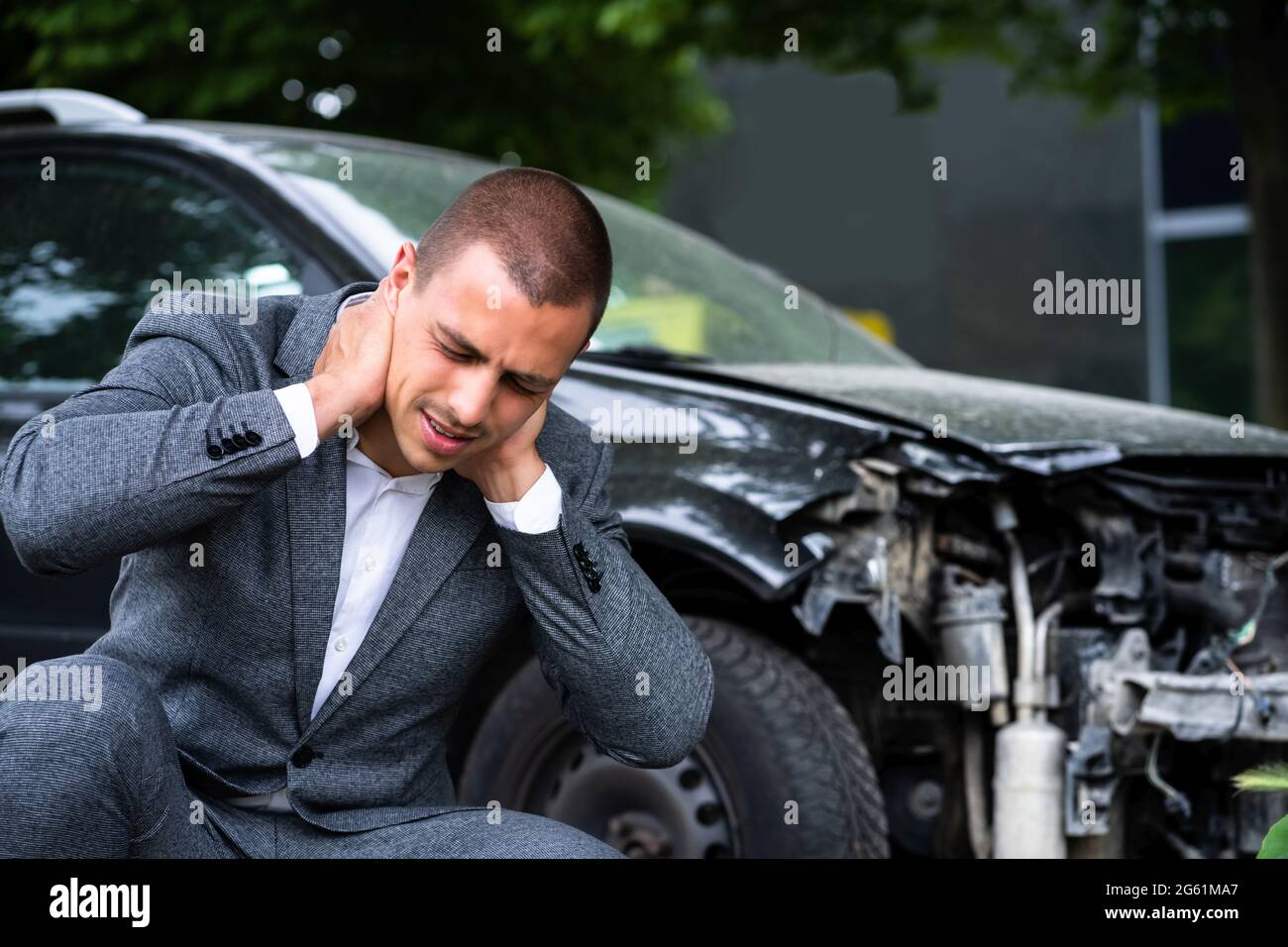 Car Injury Whiplash. Pain After Auto Accident Stock Photo - Alamy