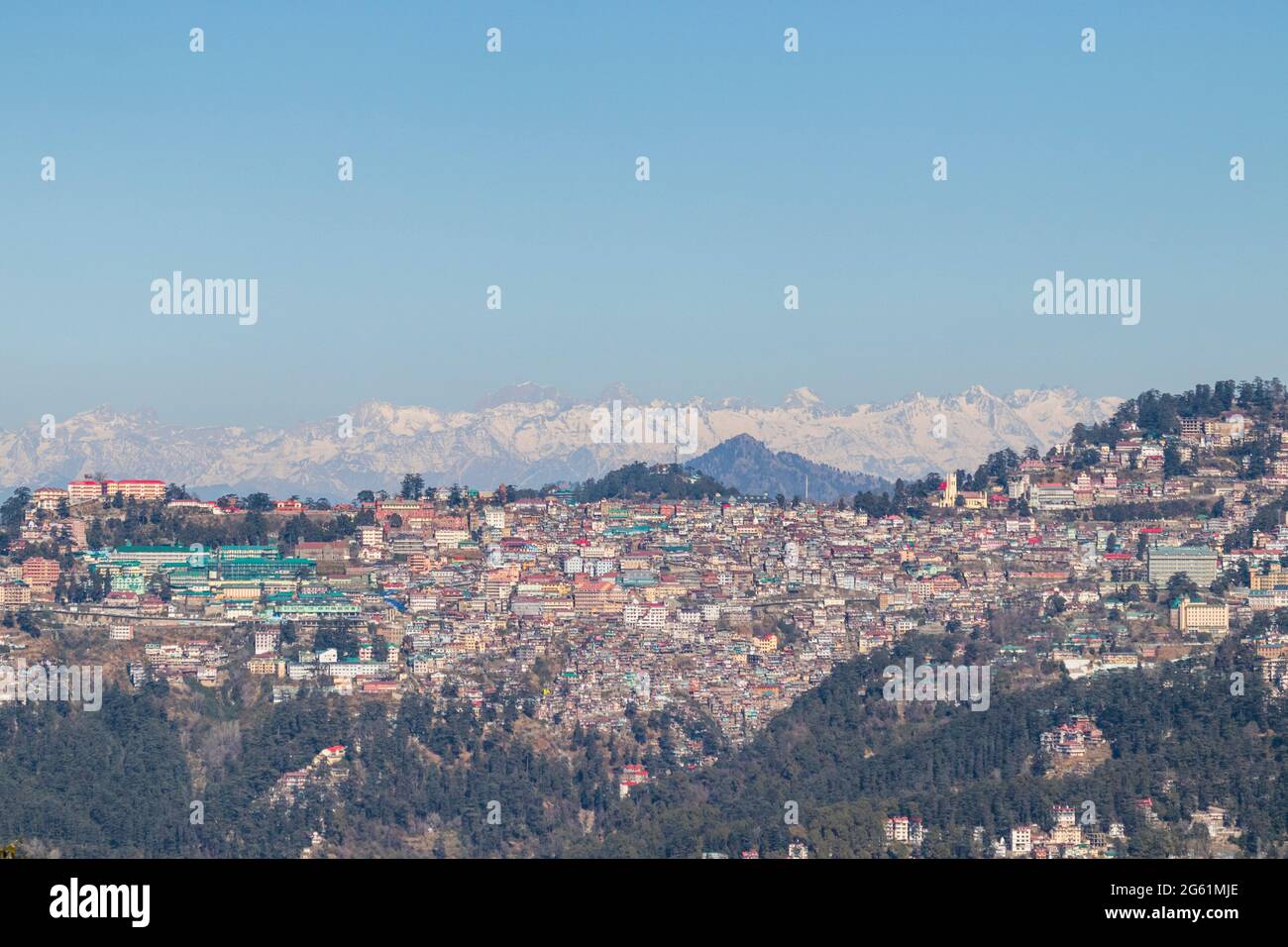 Panoramic view of Shimla, Himachal Stock Photo - Alamy