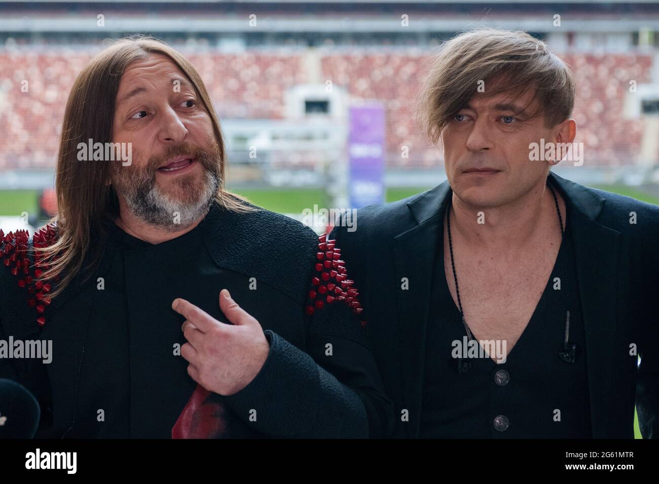 June 27, 2021. - Russia, Moscow. - Belarusian rock band Bi-2 performs ...