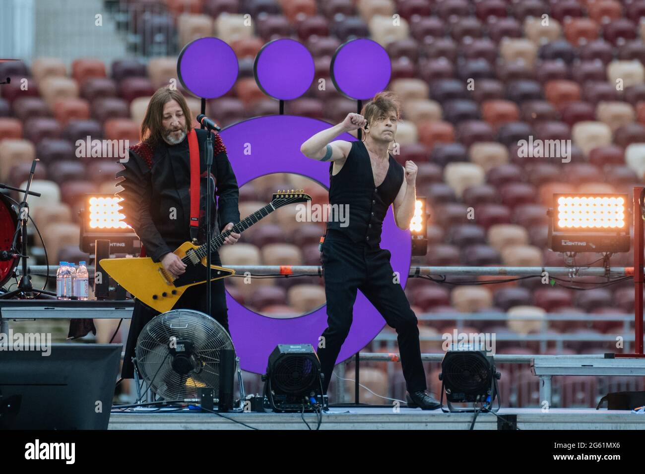 June 27, 2021. - Russia, Moscow. - Belarusian rock band Bi-2 performs ...