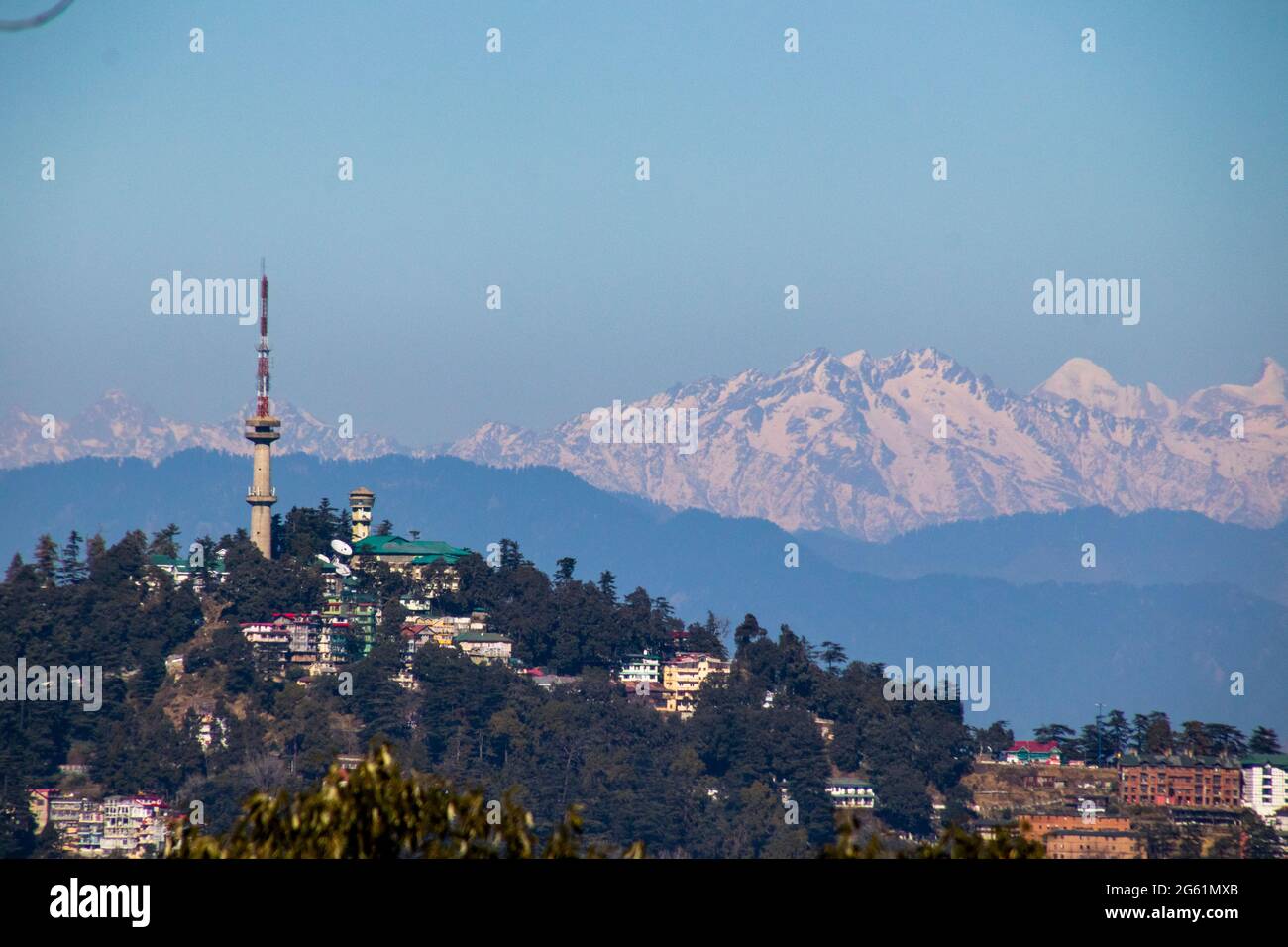 Panoramic view of Shimla, Himachal Stock Photo - Alamy